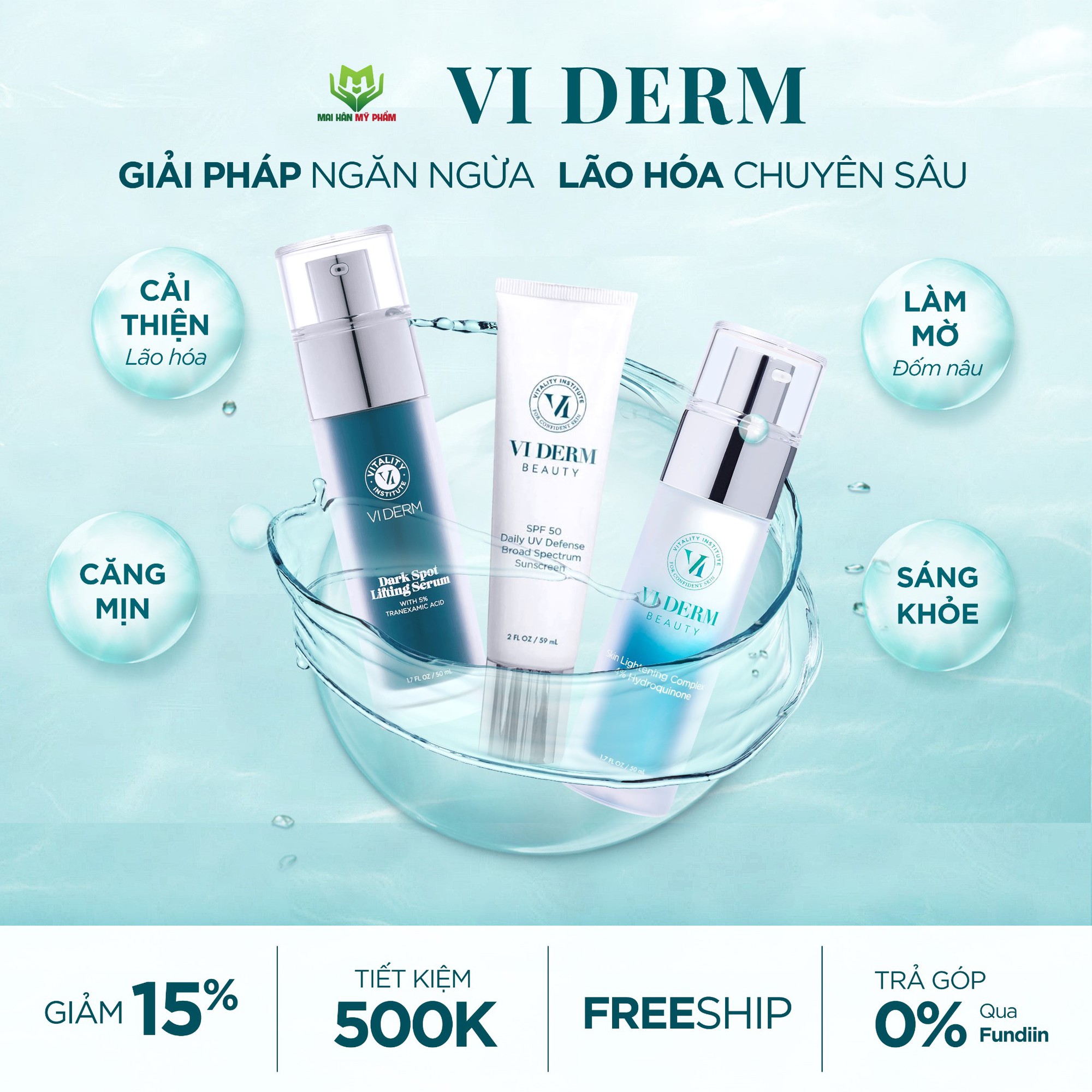 Review bộ mỹ phẩm cao cấp đến từ thương hiệu VI Derm của Mỹ
