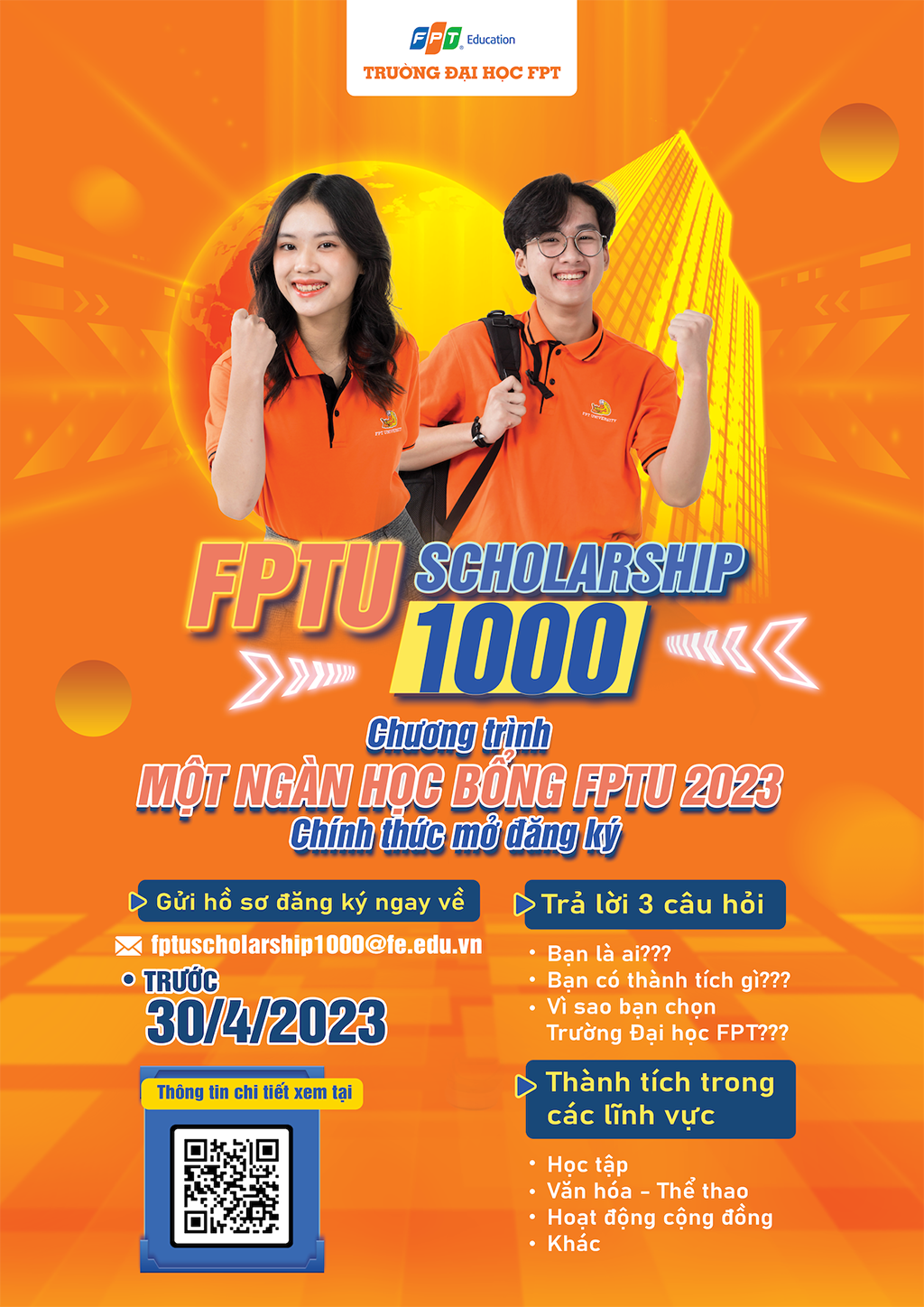 Trường đại học FPT mở đăng ký chương trình 1.000 học bổng FPTU 2023