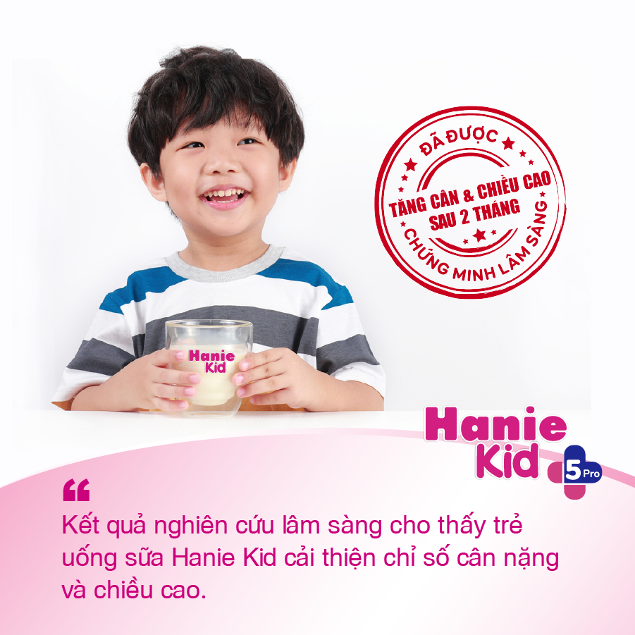 Sản phẩm dinh dưỡng Hanie Kid 2+: Giúp trẻ tăng cân, tăng chiều cao sau ...