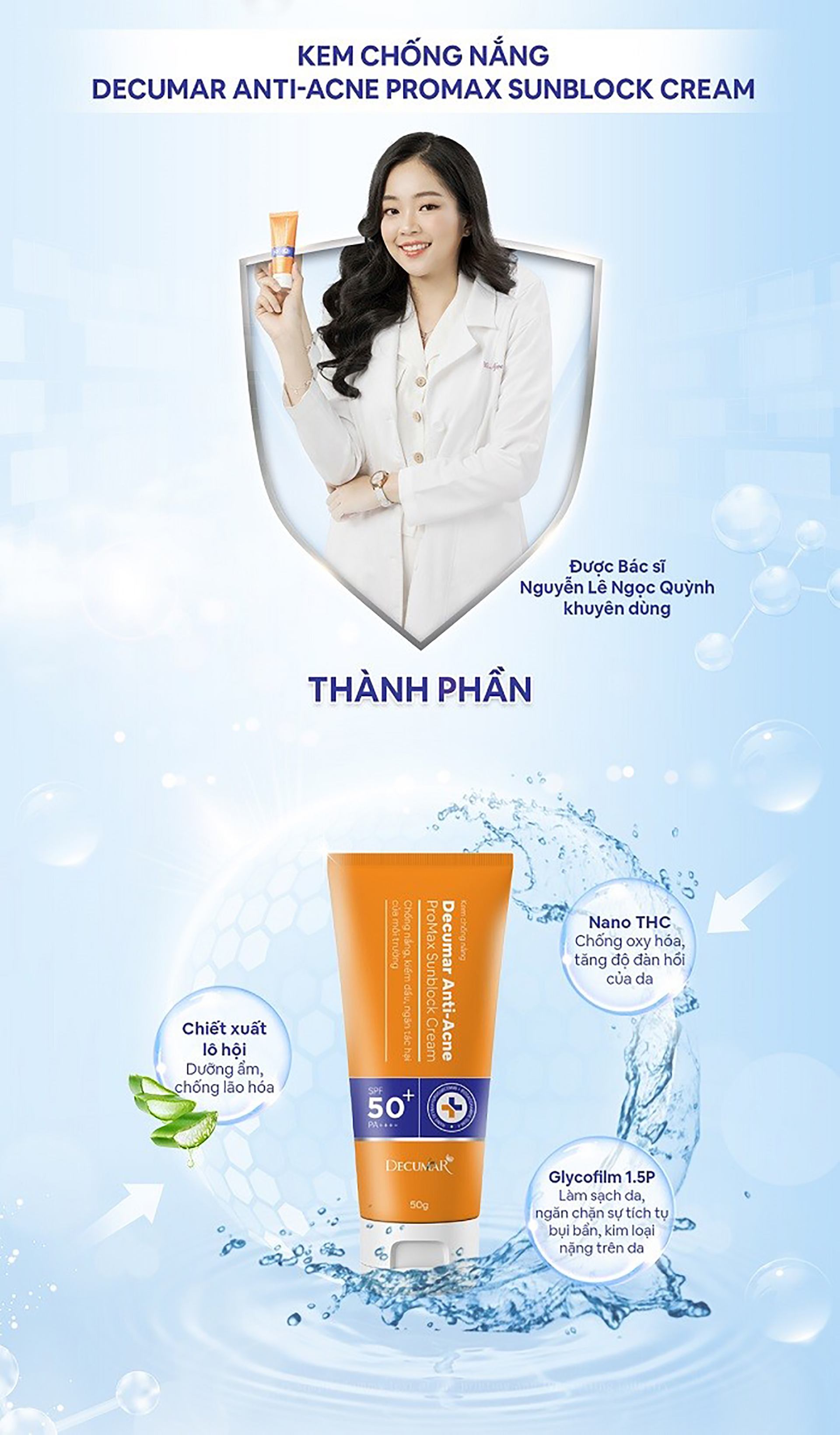 Hướng dẫn sử dụng kem chống nắng Decumar ProMax Anti-Acne Sunblock ...