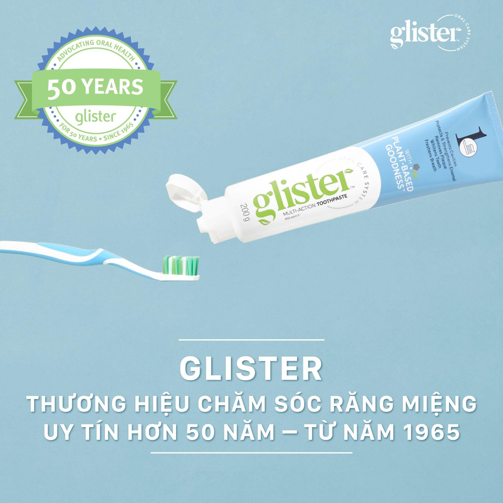 Glister - Kem đánh răng thân thiện với hệ vi sinh khoang miệng