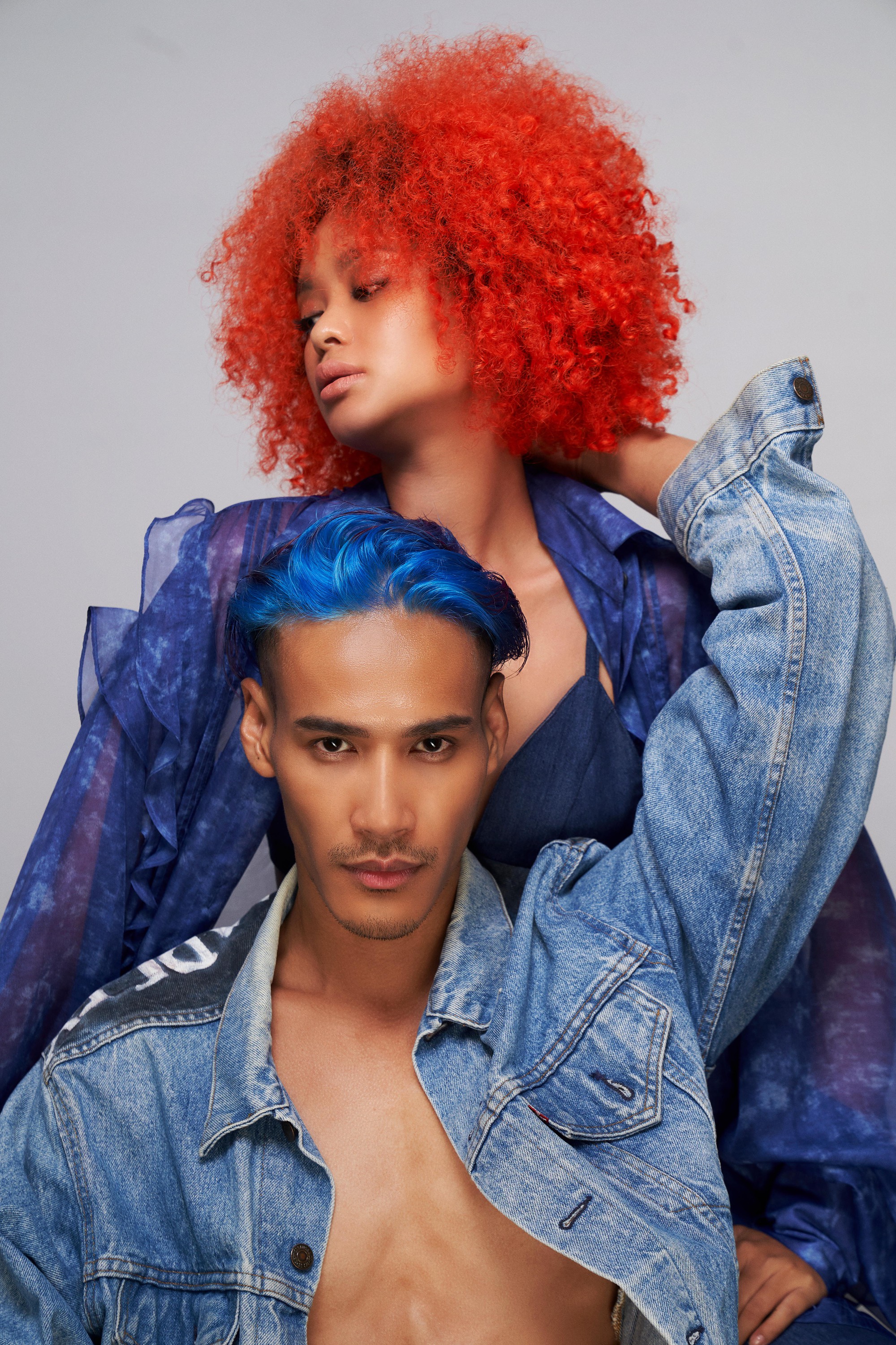 Nhuộm tóc phong cách nàng tiên cá chất như rapper Như Mỹ, TikToker Dantee