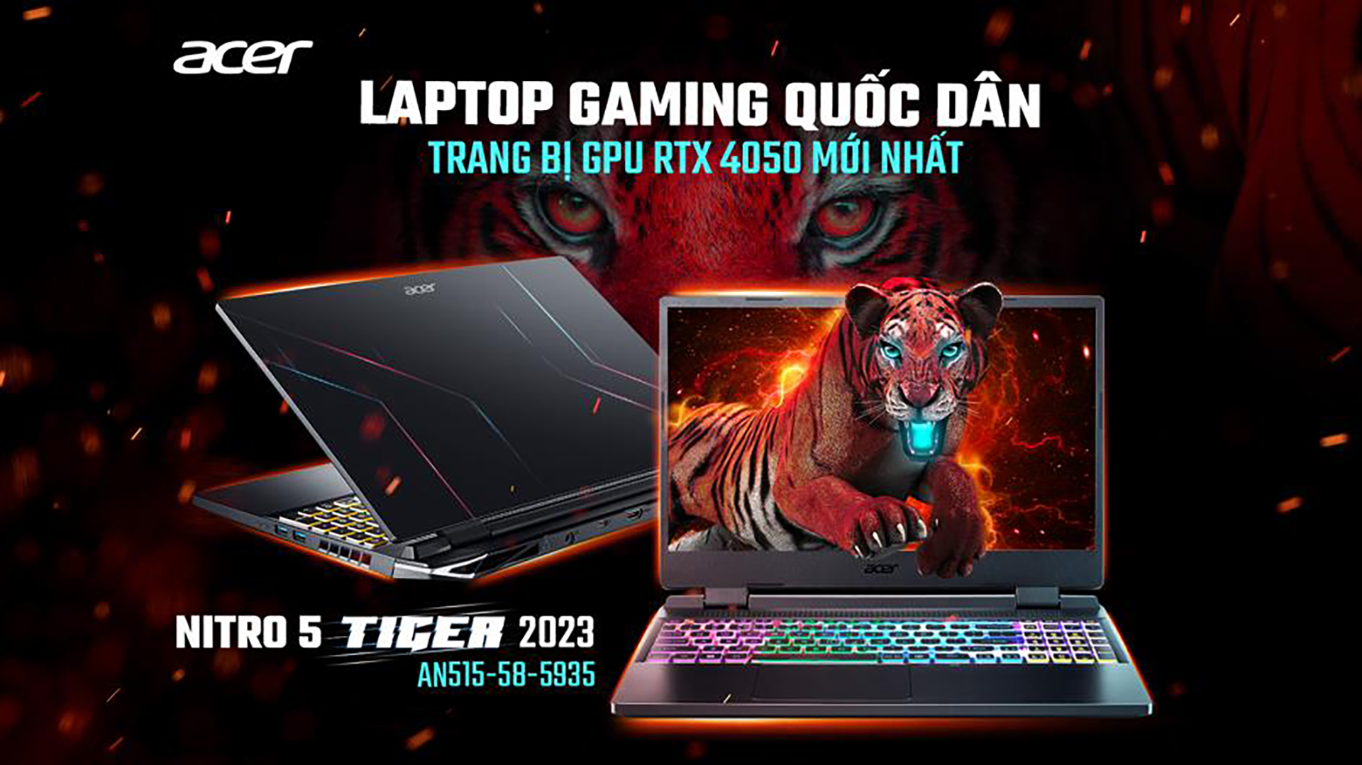 Laptop Gaming quốc dân Acer Nitro 5 Tiger 2023: Trang bị Card RTX 4050 mới nhất