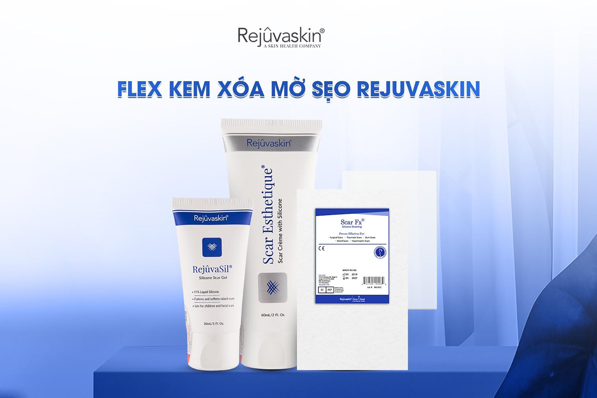 Flex hiệu quả của kem trị sẹo Rejuvaskin