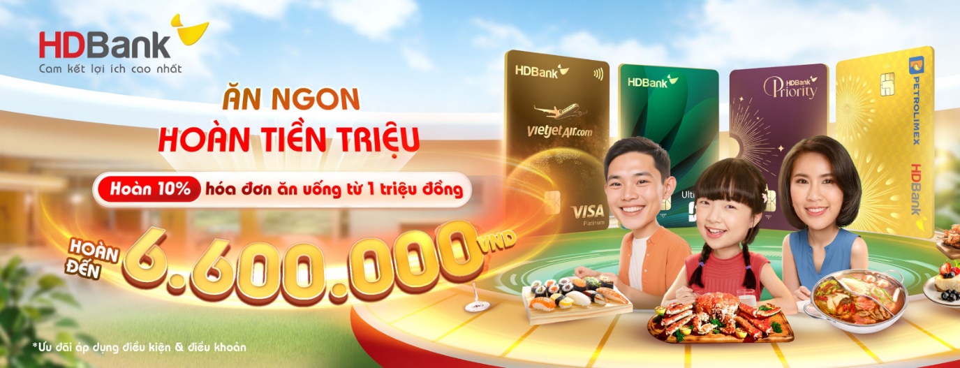 Thẻ tín dụng HDBank - Ưu đãi đa tầng, hưởng trọn niềm vui cuối năm!