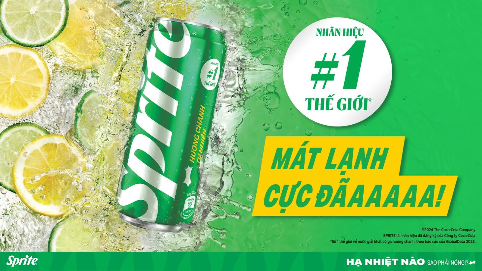 SPRITE đạt No.1 nước uống giải khát có ga hương chanh