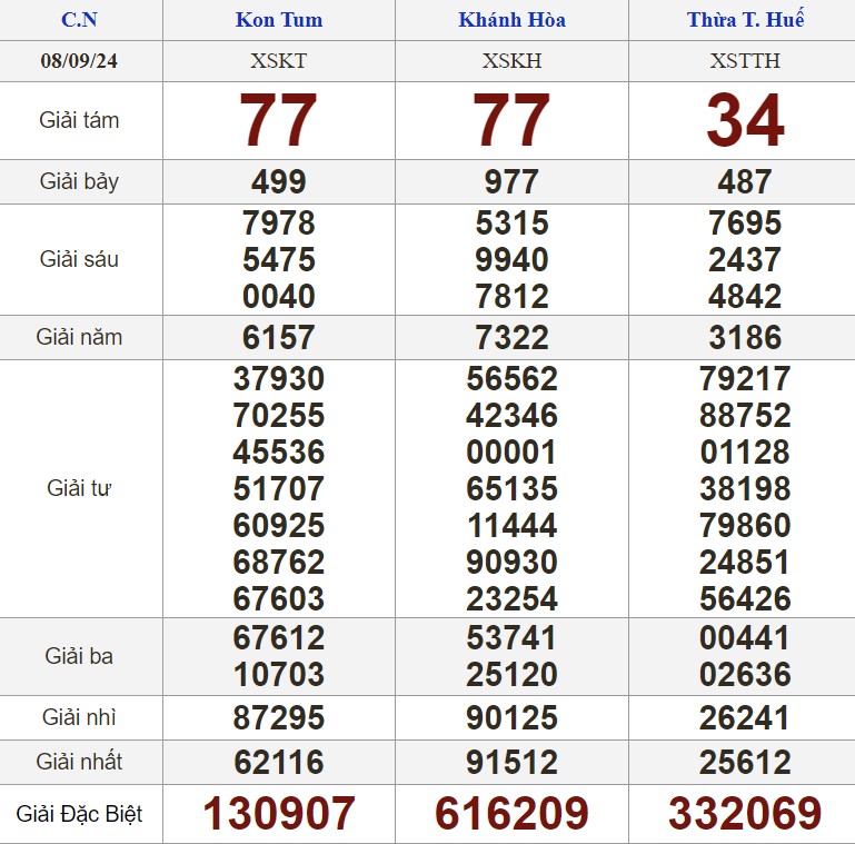 Kết quả xổ số hôm nay - KQXS - Xổ số trực tiếp chủ nhật ngày 8.9.2024