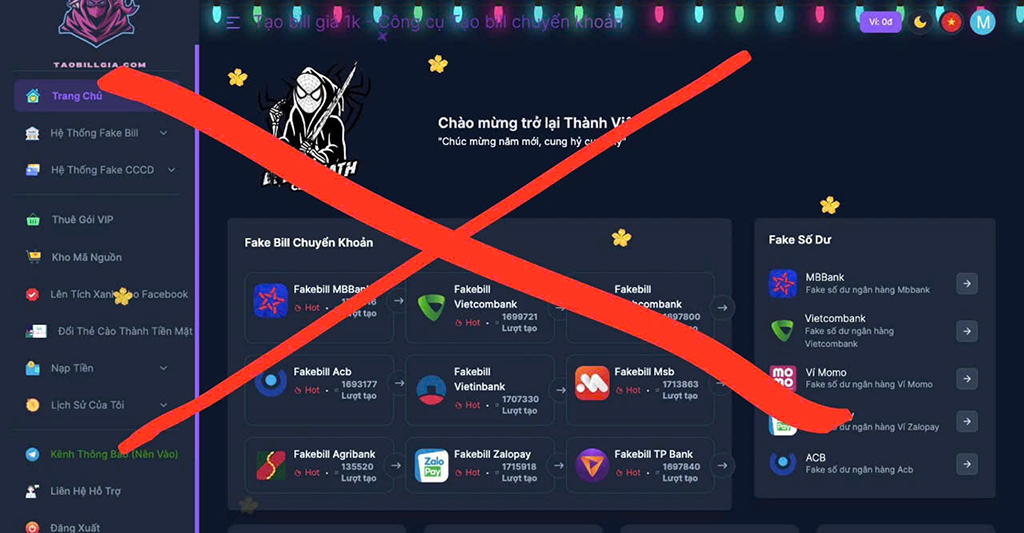 Tràn lan công cụ tạo hóa đơn giả trên mạng