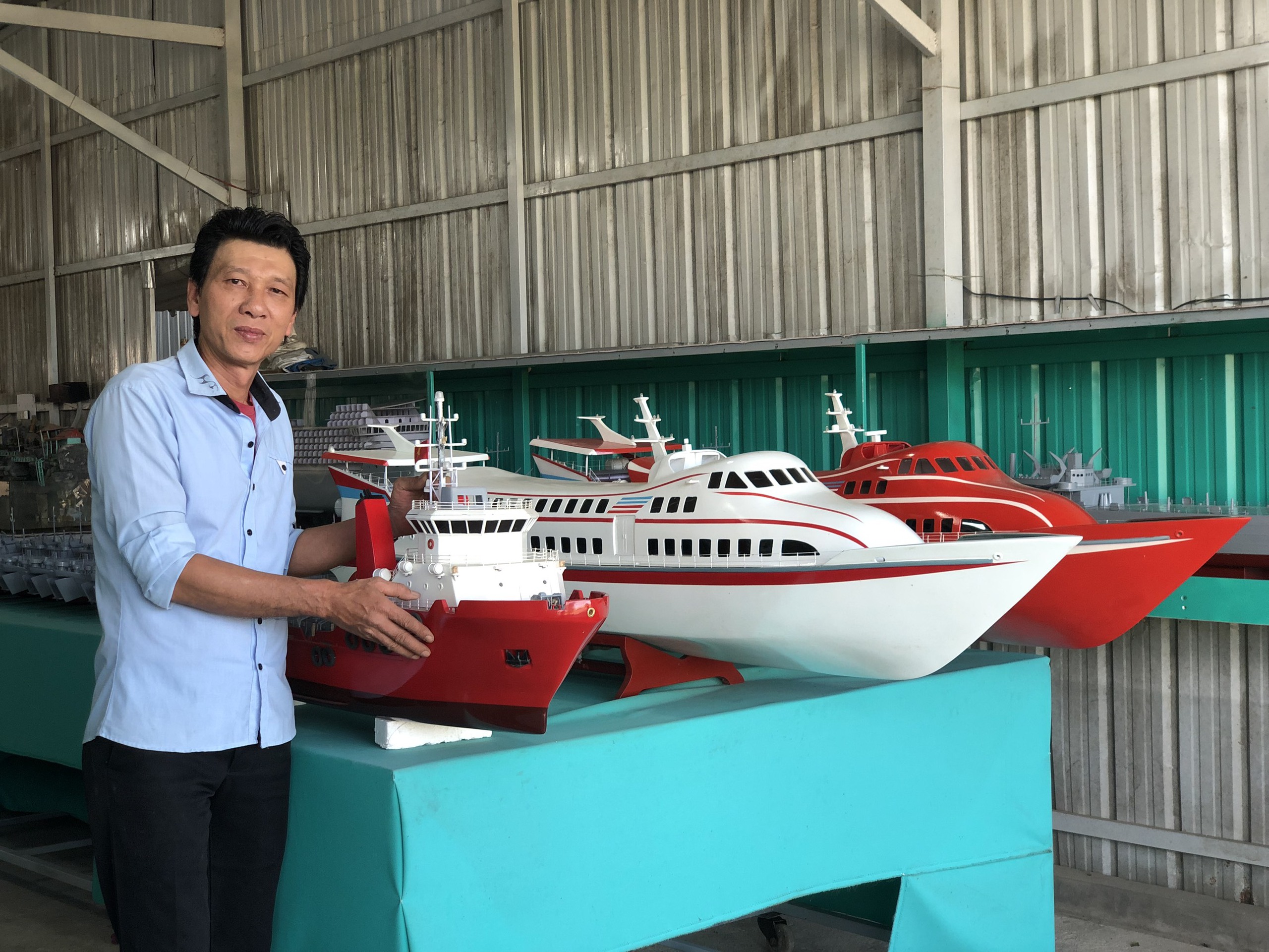 Unique in the West: Man makes homemade models of warships, yachts...