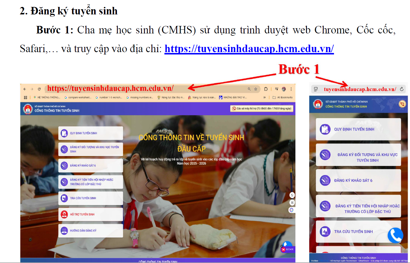 Tuyển sinh đầu cấp tại TP.HCM: Phụ huynh xác nhận thông tin đối tượng ...