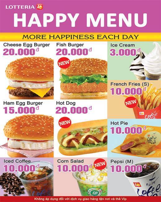 Lotteria ra mắt Happy Menu tháng 09 với mức giá cực kỳ hấp dẫn