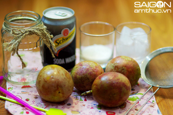Tự pha soda chanh dây thật đã khát