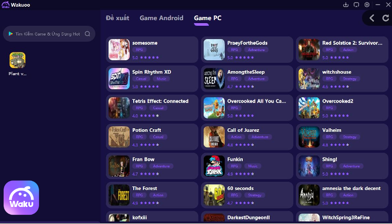 Wakuoo cải tiến nhiều tính năng, hỗ trợ chơi game Android trên PC tốt hơn