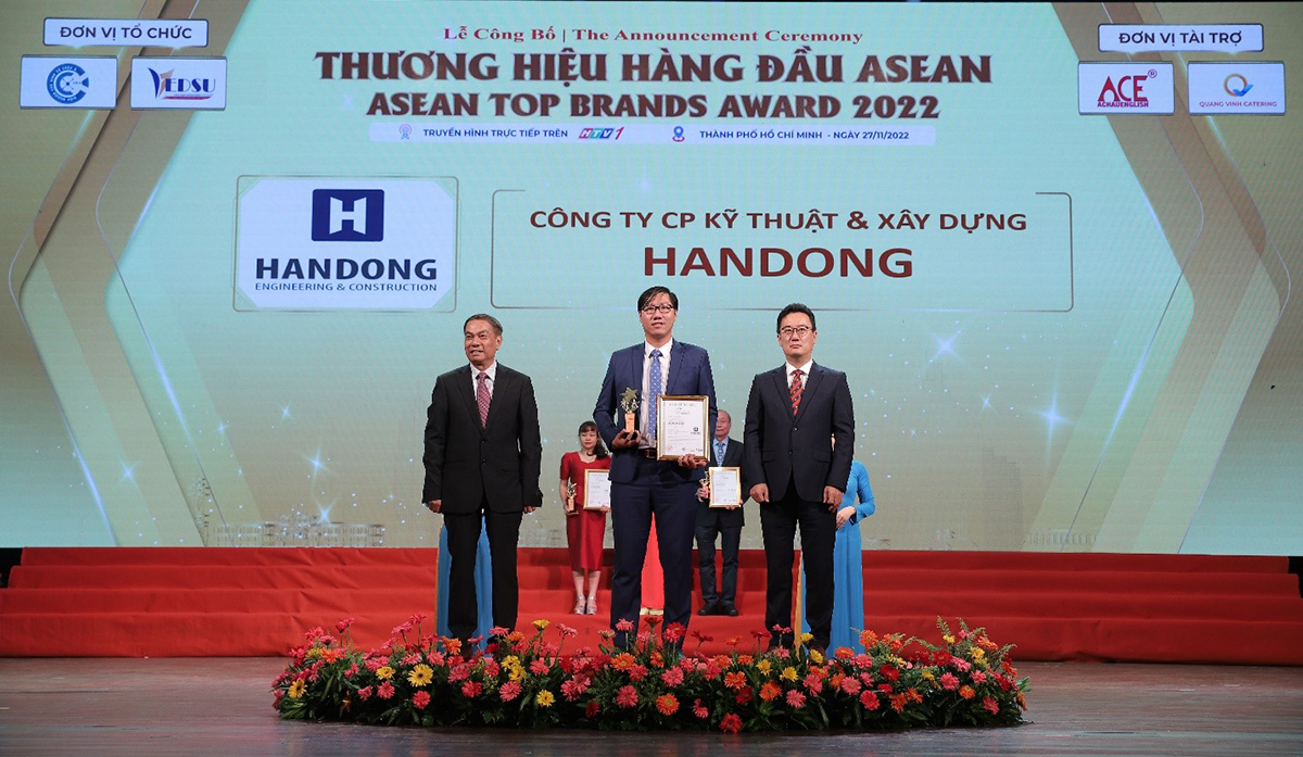 Handong E&C được vinh danh top 10 thương hiệu hàng đầu ASEAN 2022