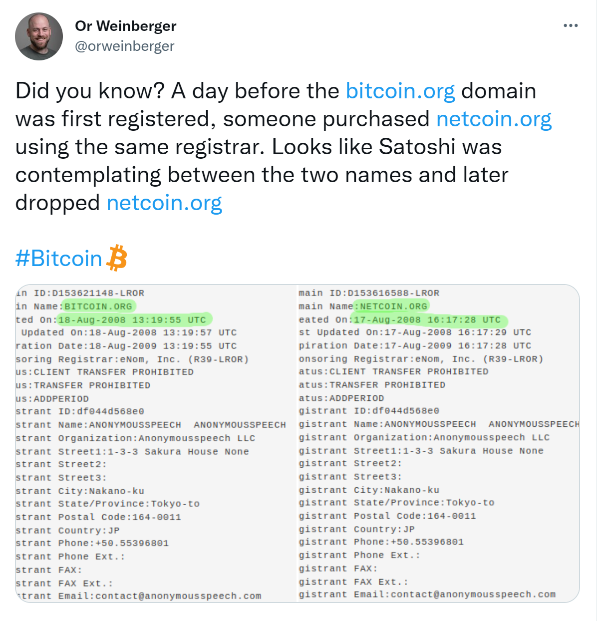 Bitcoin suýt được Satoshi Nakamoto đặt tên khác