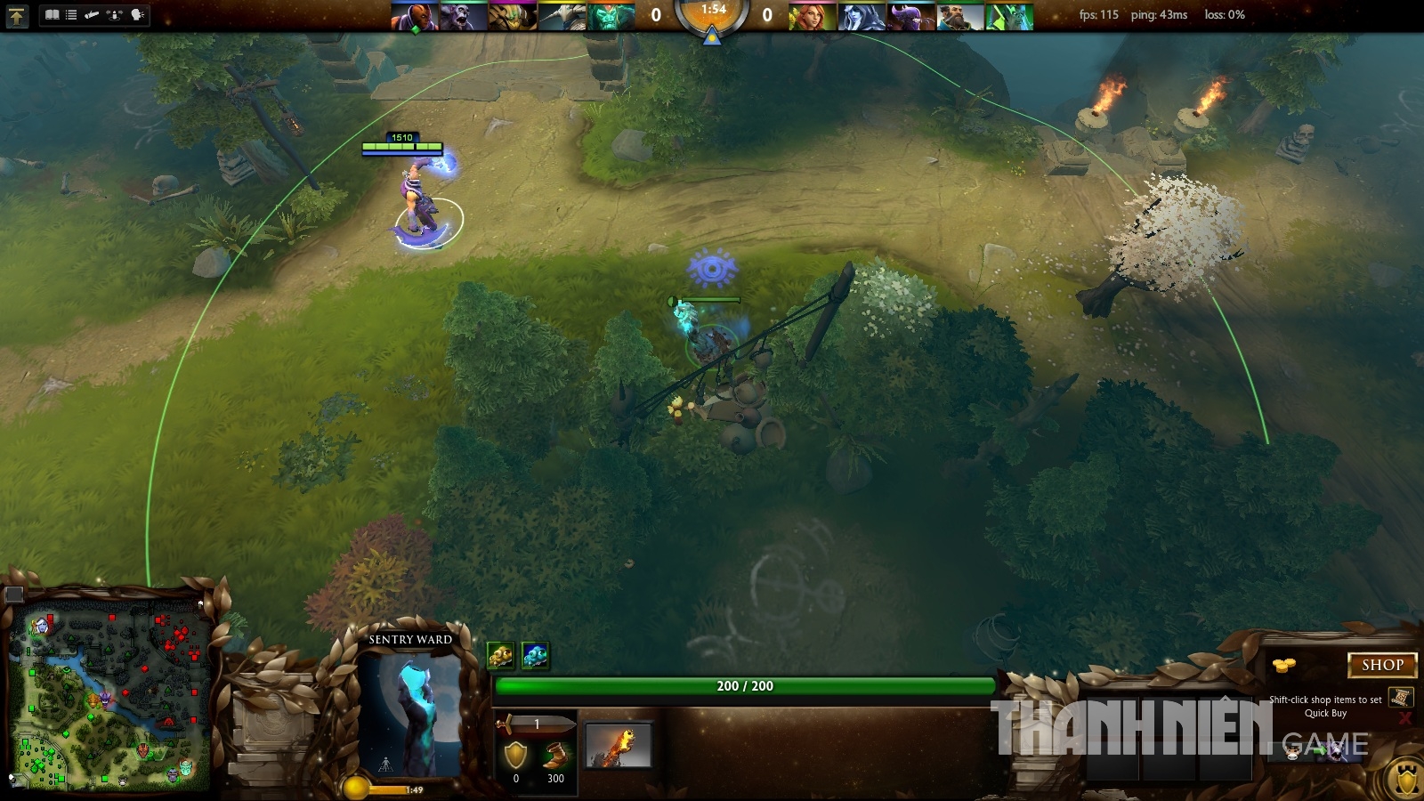 Dota 2: Hướng dẫn cắm Sentry hiệu quả bên phía Radiant map 6.86