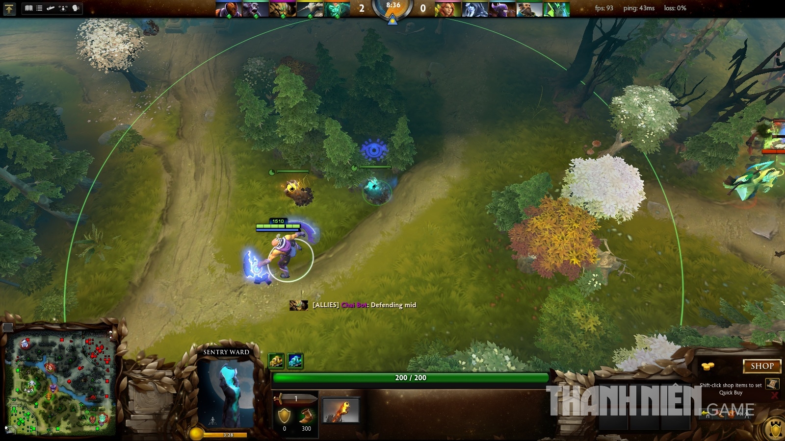 Dota 2: Hướng dẫn cắm Sentry hiệu quả bên phía Radiant map 6.86