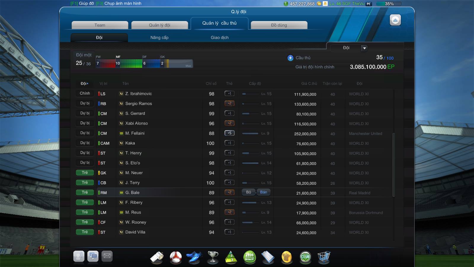 FO3: Cận cảnh đội hình hơn 3 tỉ EP của Sài Gòn FFG