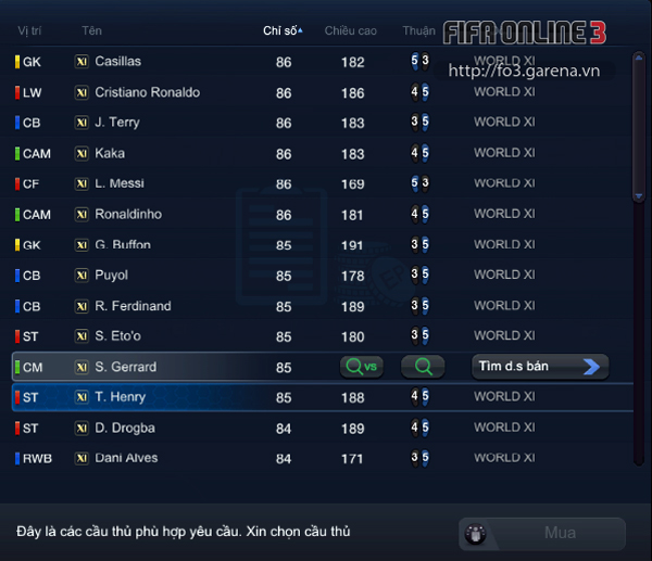 FIFA online 3: 2 loại thẻ Cầu thủ World XI và World Cup