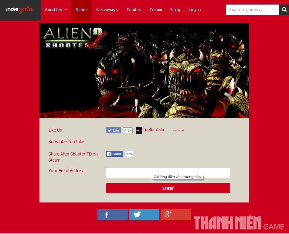 Hướng dẫn nhận miễn phí game hành động Alien Shooter 2 - Reloaded