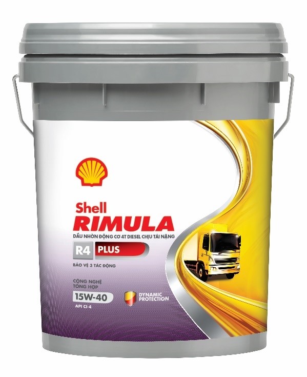 Dầu động cơ diesel toàn diện cho xe ứng dụng tải nặng: Shell Rimula R4 Plus