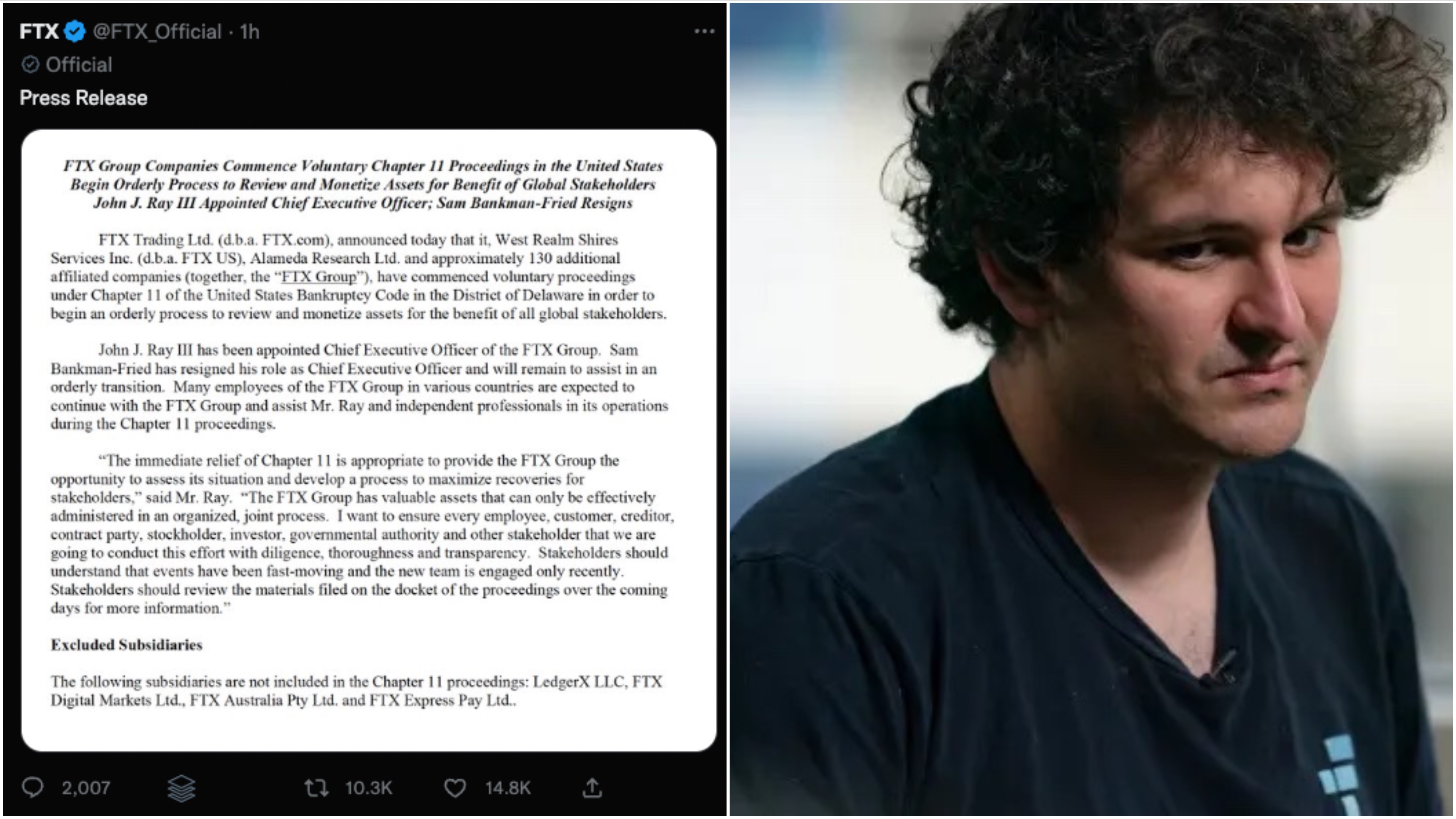 FTX nộp đơn phá sản, CEO tuyên bố từ chức