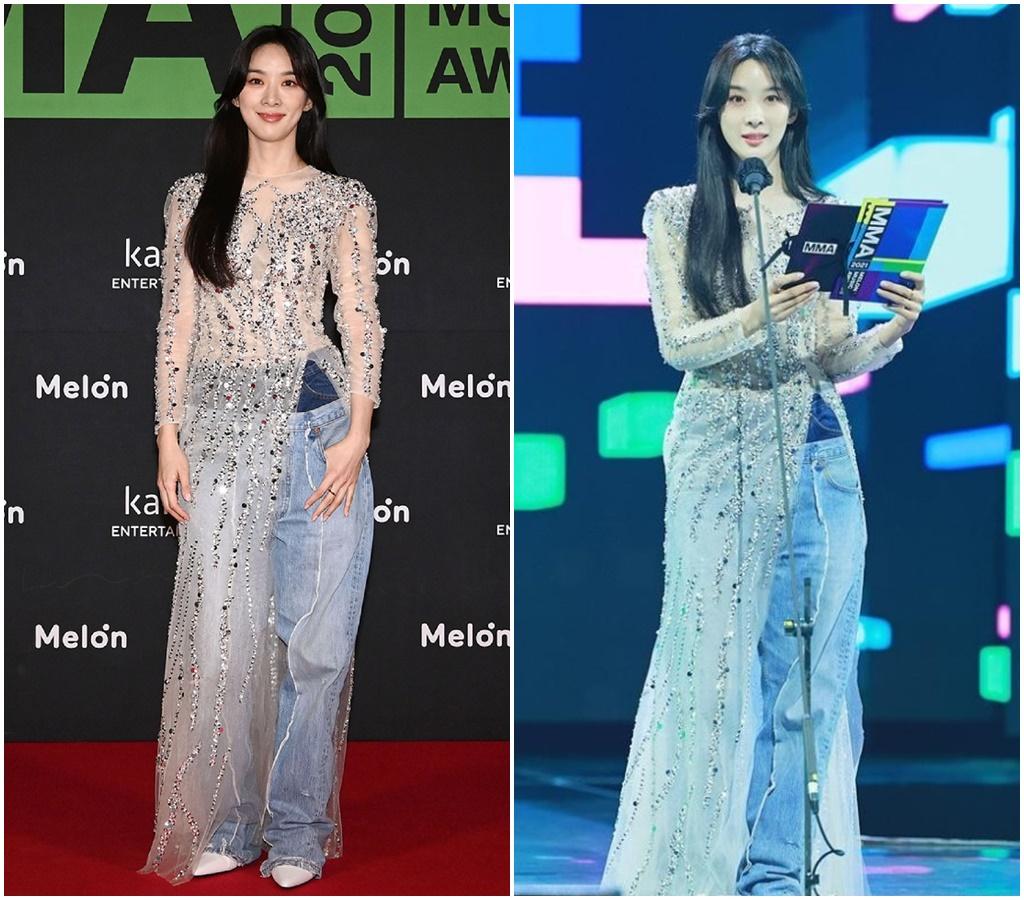 Mỹ nhân Lee Chung Ah gây chú ý với trang phục độc đáo