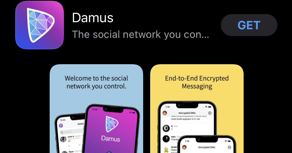 Mạng xã hội Damus đã có ứng dụng trên App Store