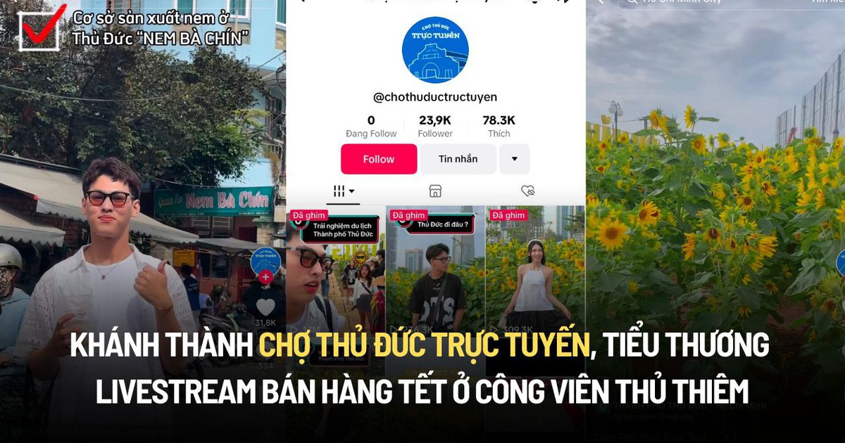 Khánh thành chợ Thủ Đức trực tuyến, tiểu thương livestream bán hàng tết ...