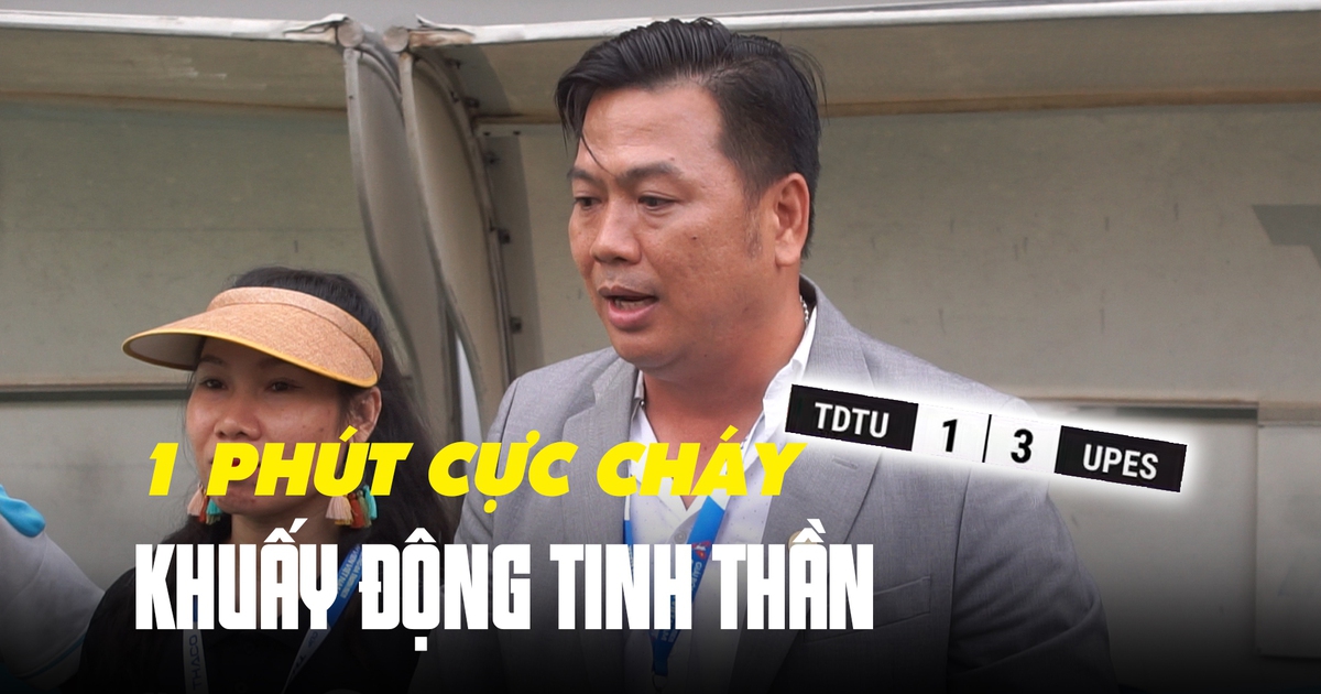 Cận cảnh 1 phút khuấy động tinh thần cực bùng cháy của HLV Phạm Thái Vinh trước trận play-off ...