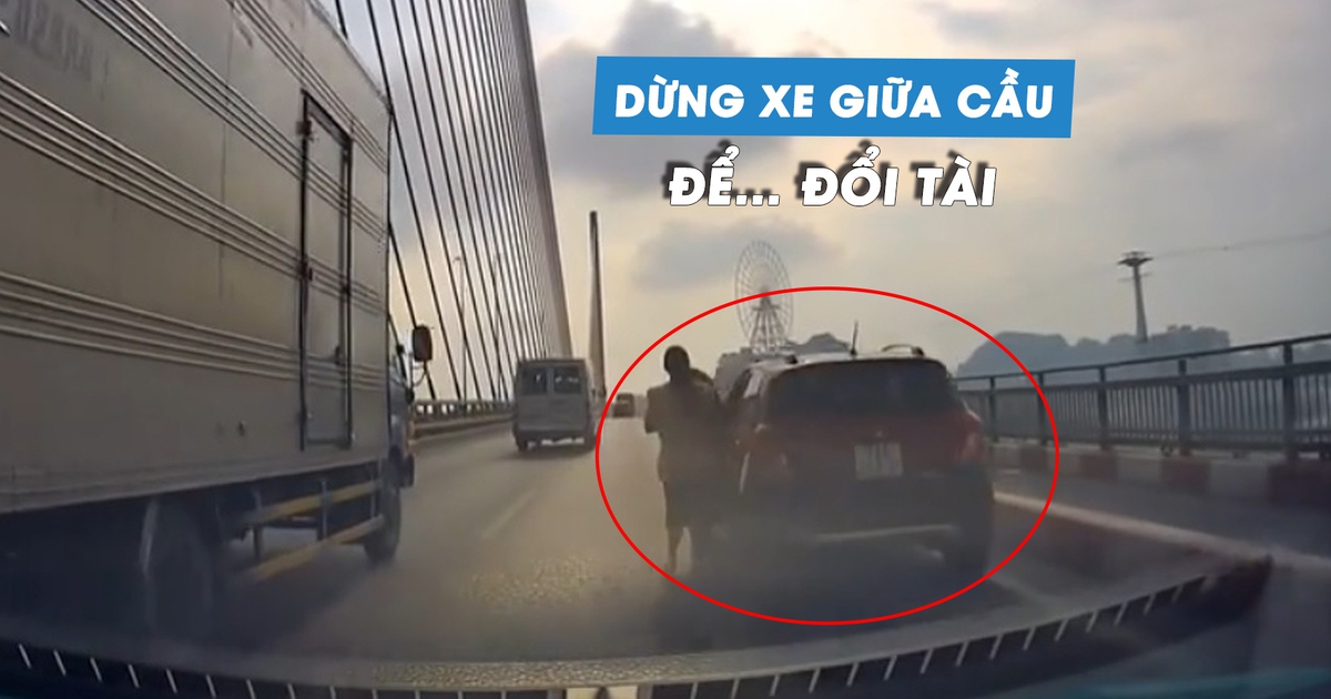 'Bó tay' người phụ nữ dừng ô tô trên cầu để đổi tài, suýt gây tai nạn