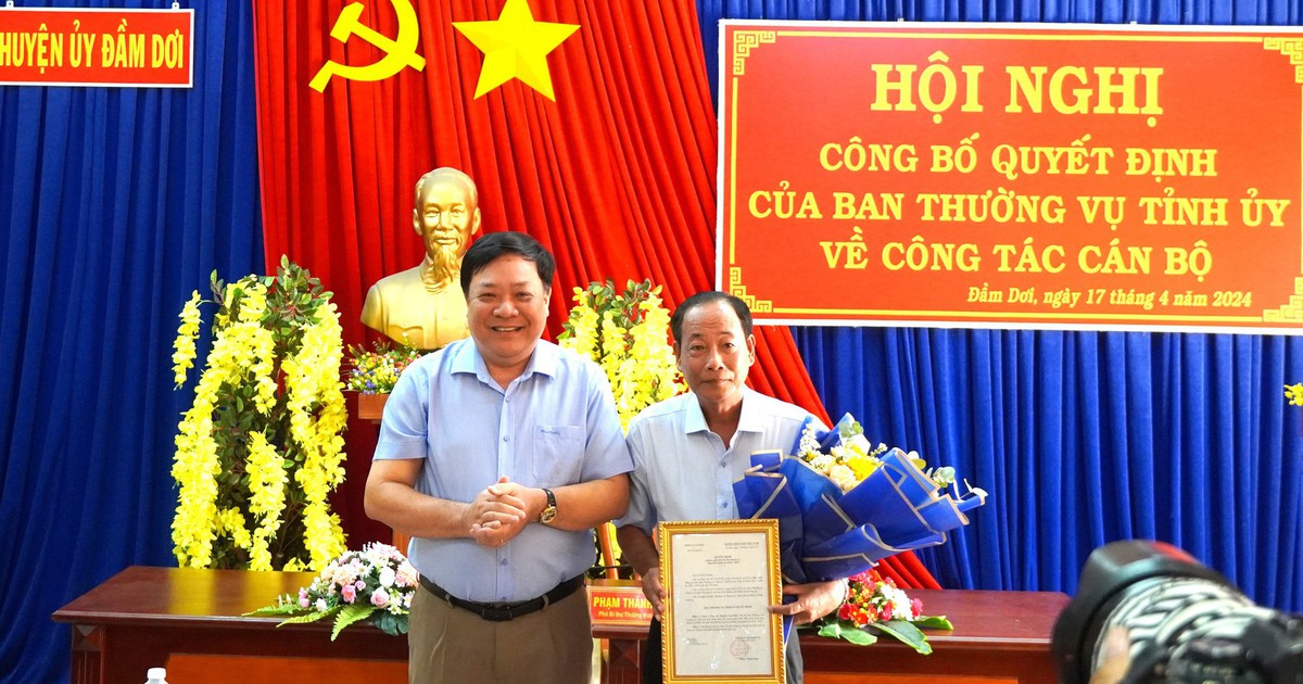 Nhân sự Cà Mau: Ông Huỳnh Văn Hiền giữ chức Bí thư Huyện ủy Đầm Dơi