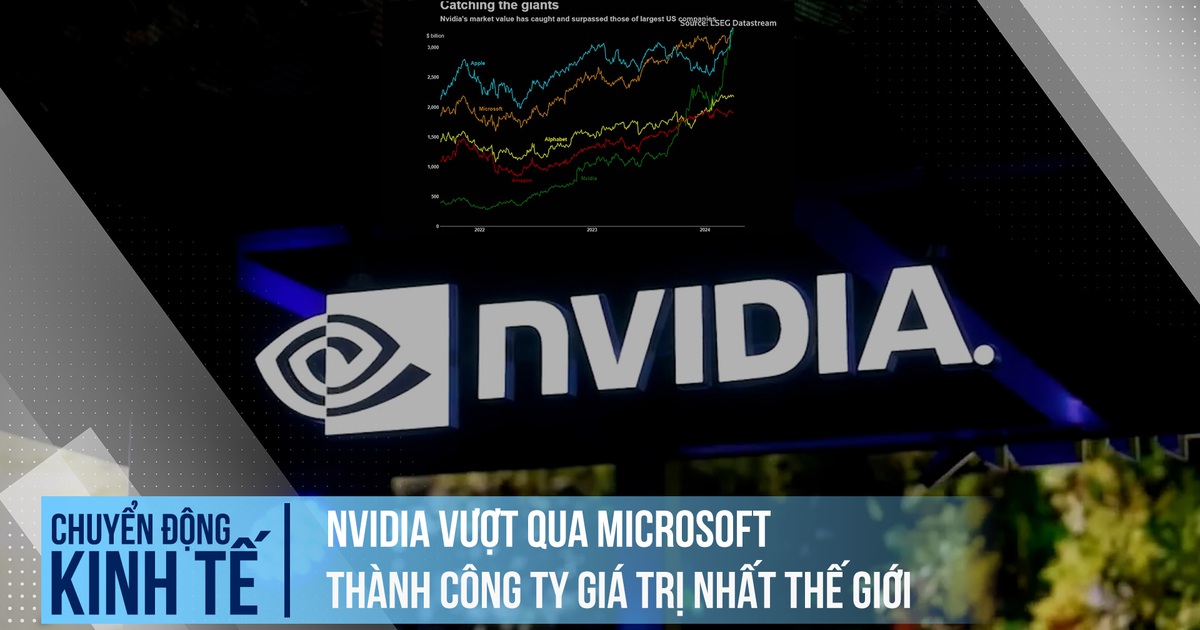 Nvidia vượt Microsoft thành công ty giá trị nhất thế giới