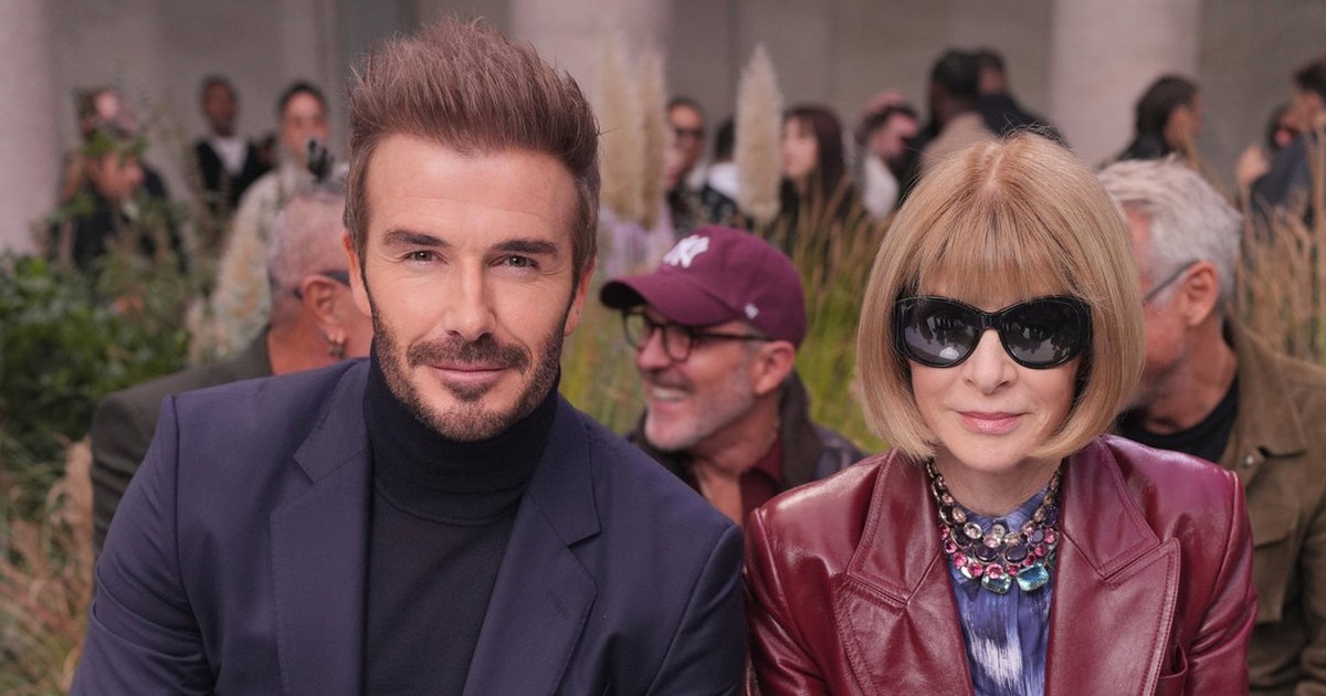 David Beckham dự show Boss cùng 'bà hoàng thời trang' Anna Wintour