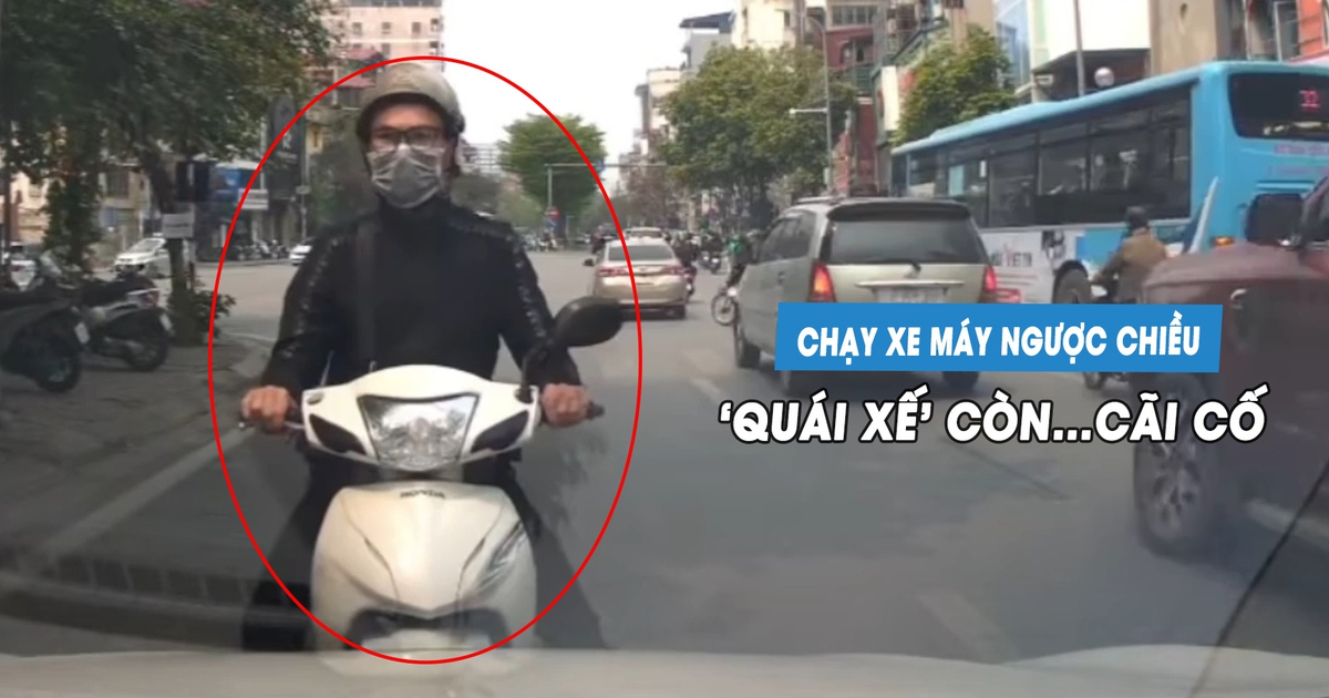 Thanh niên lái xe máy chạy ngược chiều, còn 'cãi cố' khi bị nhắc nhở