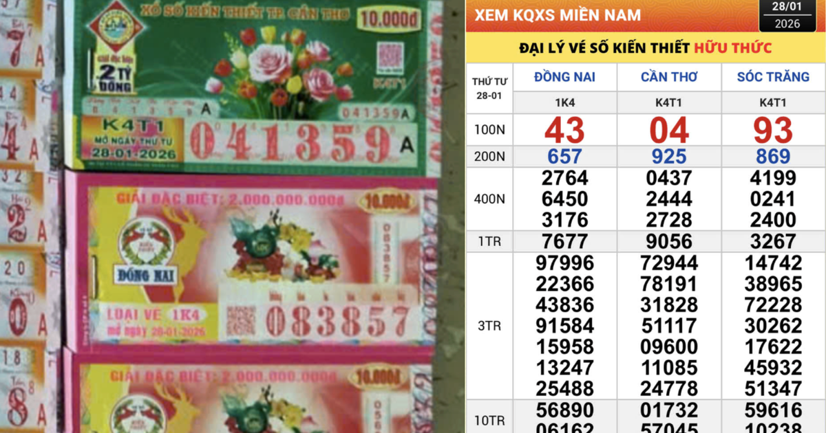 Xổ số miền Nam ngày 28 tháng 1: Một người ở TP.HCM vừa trúng hơn 34 tỉ