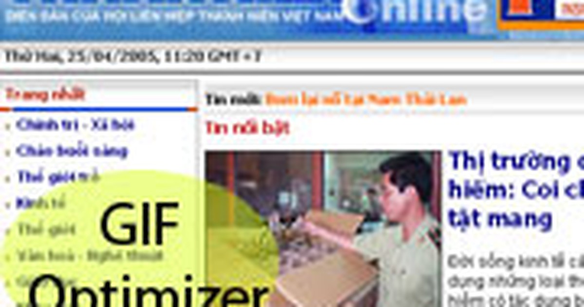 Giảm dung lượng ảnh GIF với GIF Optimizer