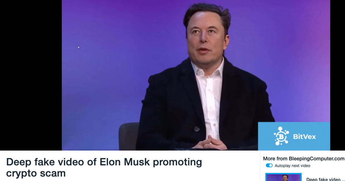Elon Musk bị lợi dụng bằng công nghệ deepfake để lừa tiền số