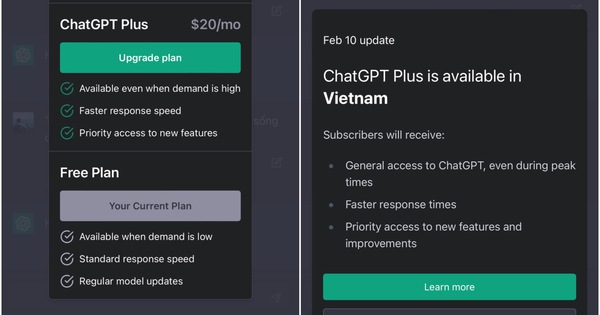 ChatGPT Plus mở ở Việt Nam nhưng chưa chấp nhận thanh toán