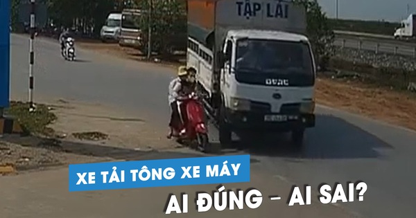 Xe tải tập lái sang đường quệt ngã xe máy: Ai đúng, ai sai?