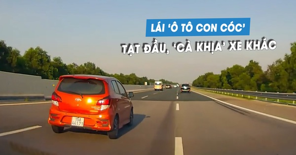 'Ô tô cóc' Toyota Wigo tạt đầu 'cà khịa' xe khác ở tốc độ hơn 100 km/giờ