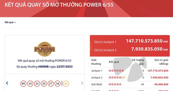 Jackpot của Vietlott lên cao nhất trong năm