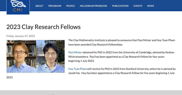 'Chàng trai vàng toán học' của Việt Nam được Viện Clay bổ nhiệm nghiên ...