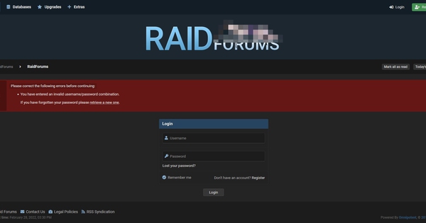 Diễn đàn hacker nổi tiếng Raid Forums đóng cửa